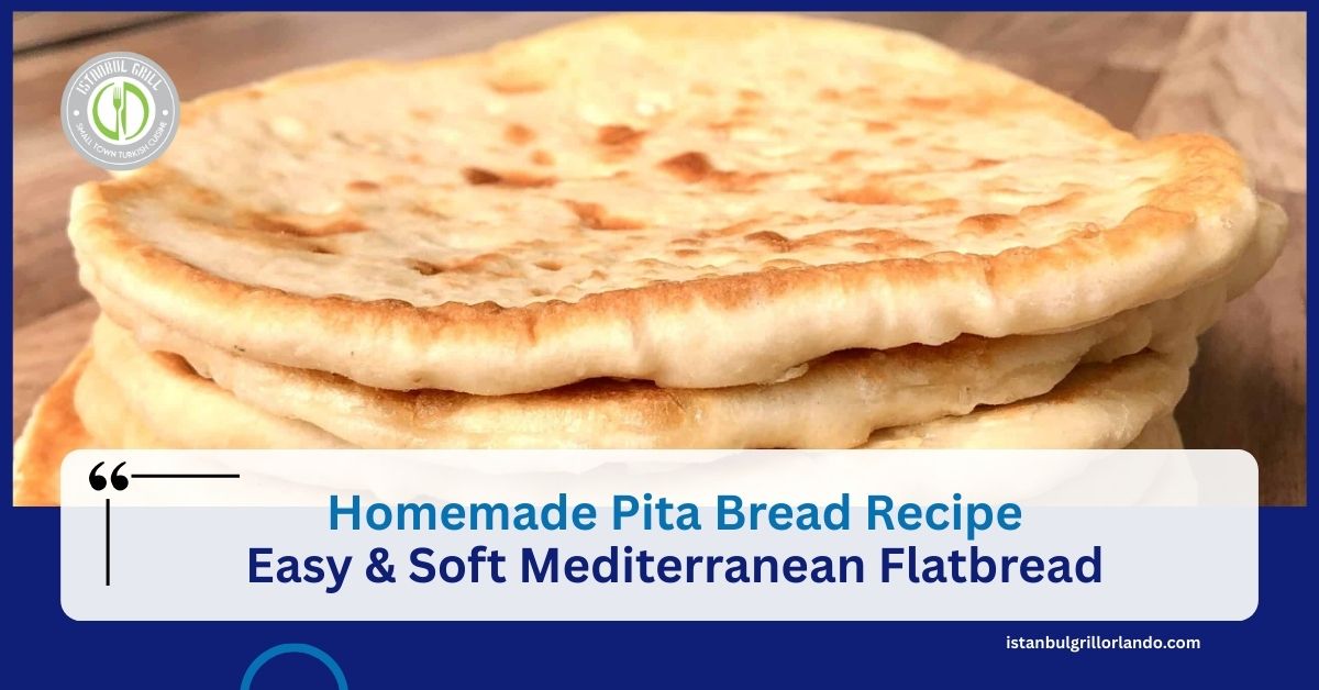 Homemade Pita Bread Recipe | Easy & Soft Mediterranean Flatbread - Istanbul Grill